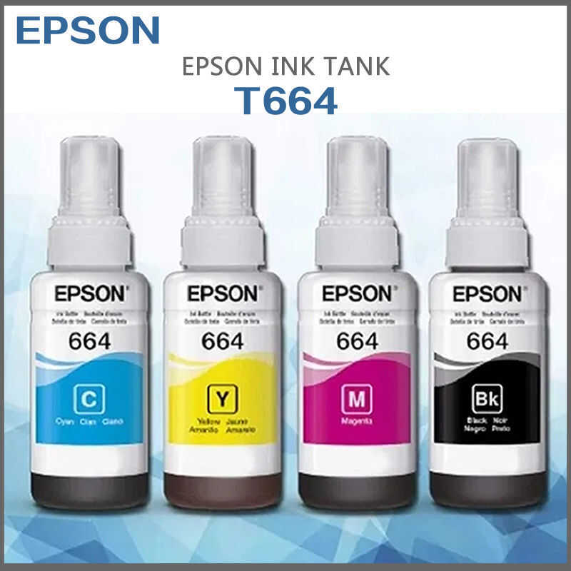 Epson Genuine 664 T664 Ink Bottle 70Ml BCYM 4 Colors For L120/L360/L121 ...