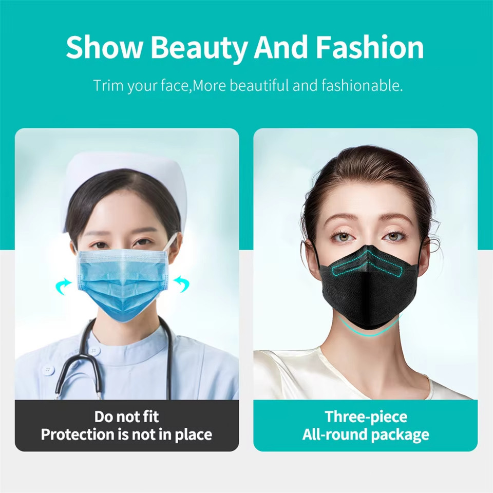 50pcs kf94 Mask 4 Layers Adults Protection Mask Breathable Dustproof ...