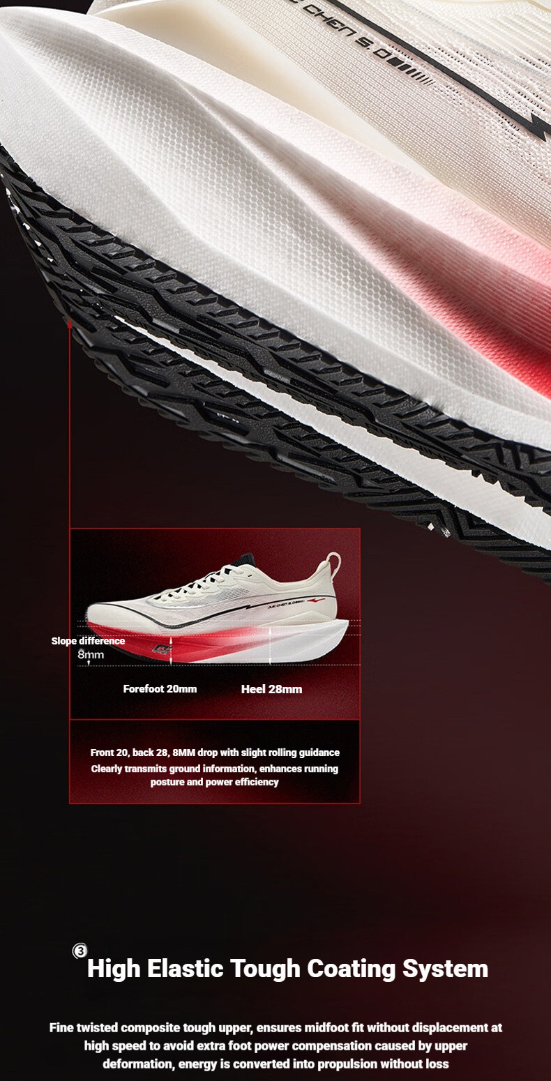 ERKE Juechen 5 Men's Running Shoes Professional Shock Absorption Energy ...