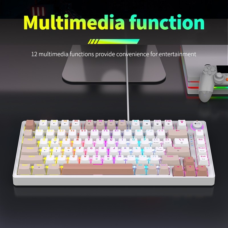 METMI x Raiku 83Keys Wired RGB Mechanical Keyboard w/ Multi-Function ...
