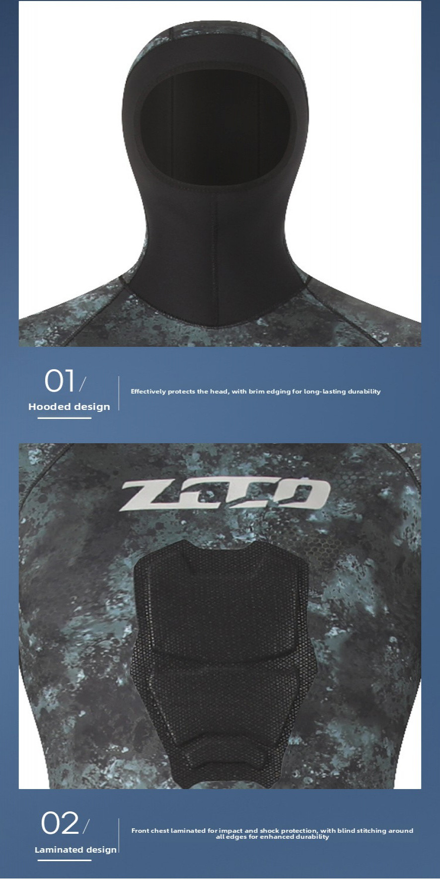 3.5mm professional fish hunting suit Camouflage Diving Suit Split Set ...