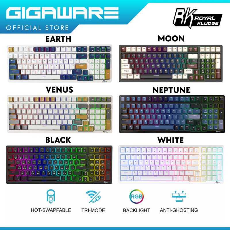 RK Royal Kludge Rk98 96% Limited Edition Wireless Keyboard Tri-Mode ...
