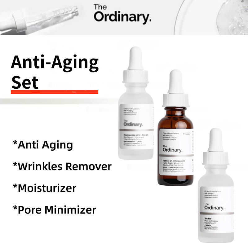 The Ordinary Anti Aging Set Niacinamide Serum Multi Peptide Buffet ...