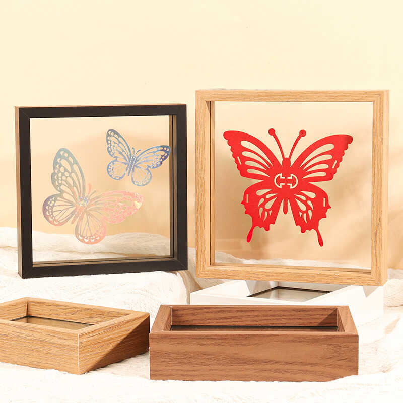 Double-Sided Glass Display Stand Creative Desktop 3D Photo Frame A4 ...