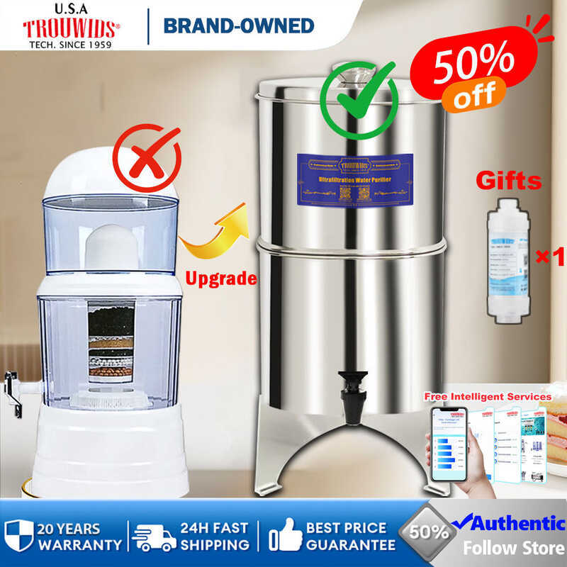 TROUWIDS Safe To Use Water Purifier Bucket For Families Gravity-Fed ...