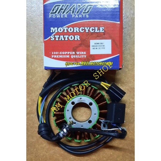 RUSI SIGMA 250 / HAOJUE 125 STATOR COIL ASSY (18C-3H)(DC Type) | Shopee ...