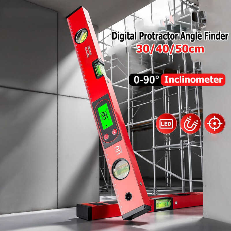 Digital Protractor Angle Finder Spirit Level Bubble Magnetic Electric ...