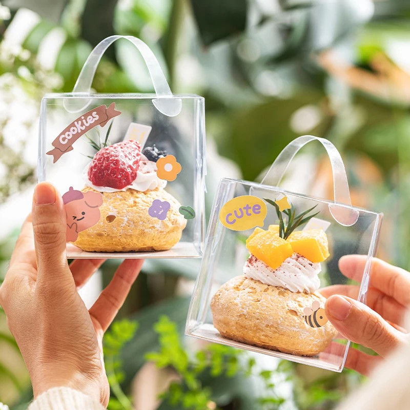 【5/10pcs】3/4/5/6Inch Clear Acetate Cake Box With Handle / Mini Cake Box ...