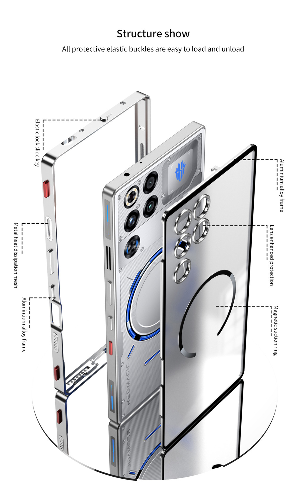 High-Grade For Nubia Red Magic 11 Pro + Plus 5G Magnetic Case Phone ...