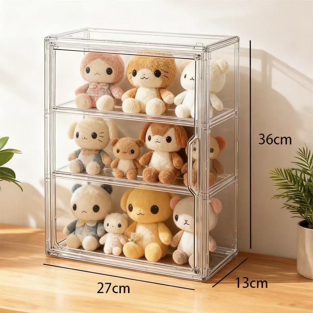 2/3 Layers Magnetic Dustproof Acrylic Display Case Store Dessert Cake ...