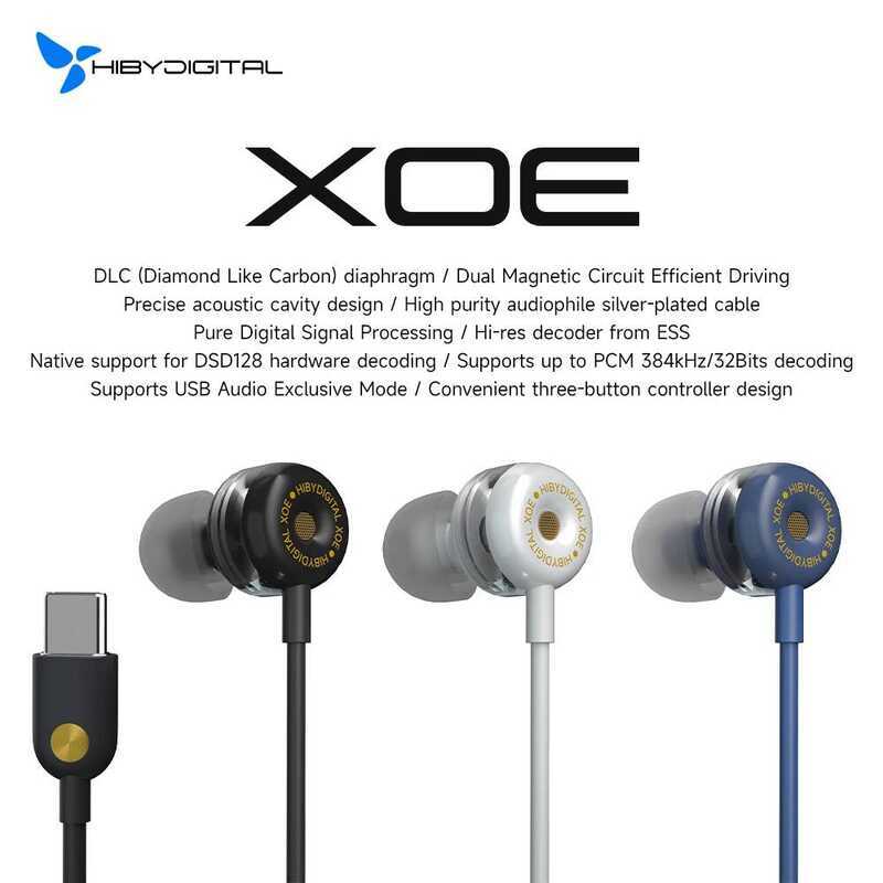 Digital Hiby E USB Type C 8Mm DLC Diaphragm Dynamic Driver DSD Decoder ...