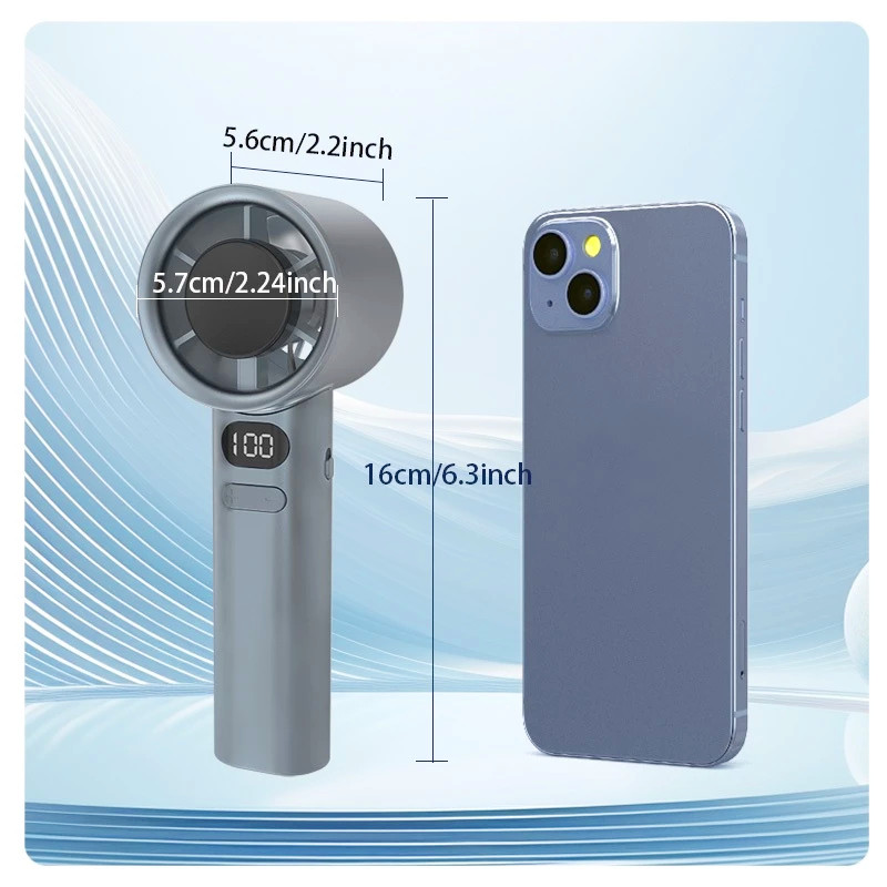 Rechargeable High Speed Handheld Mini Fan Portable 120 Gear Strong Wind ...