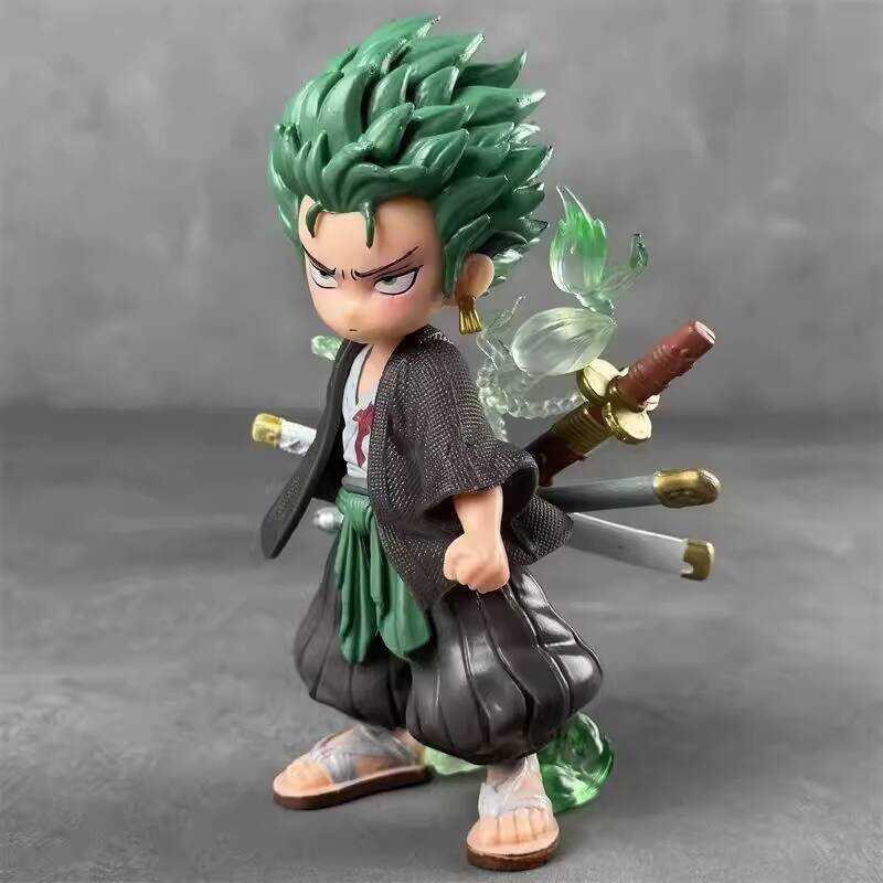One Piece Chibi Cute Desktop Anime Model Ornament GK Small Zoro Figure ...