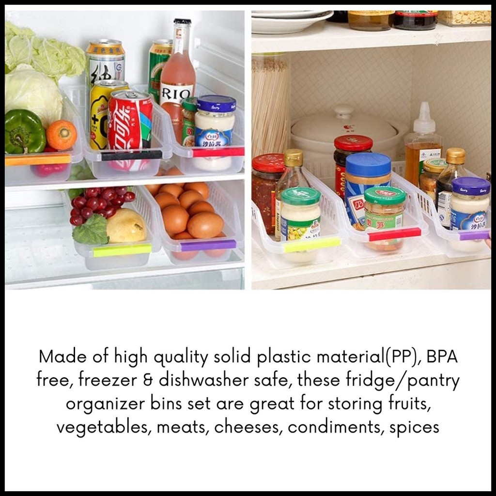 HomeIQ Refrigerator Storage Box Space Saver Organizer Ref Fridge Pantry ...