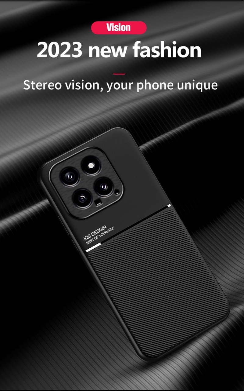 For Xiaomi 14 / 14 Pro Leather Skin Texture Case Non-slip Silicone ...