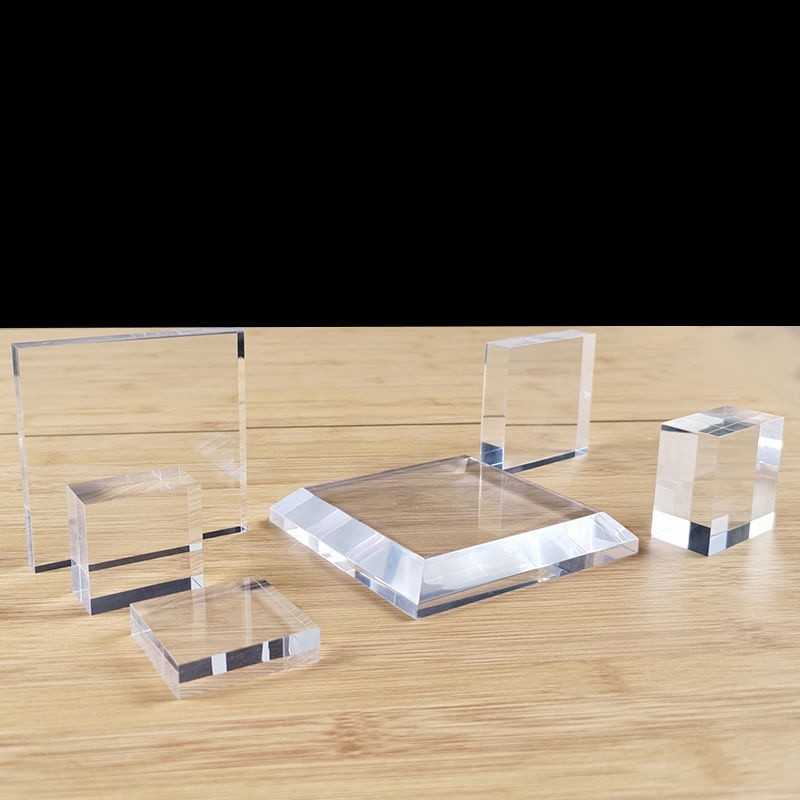 Transparent Acrylic Square Block Jewelry and Cosmetics Base Base ...