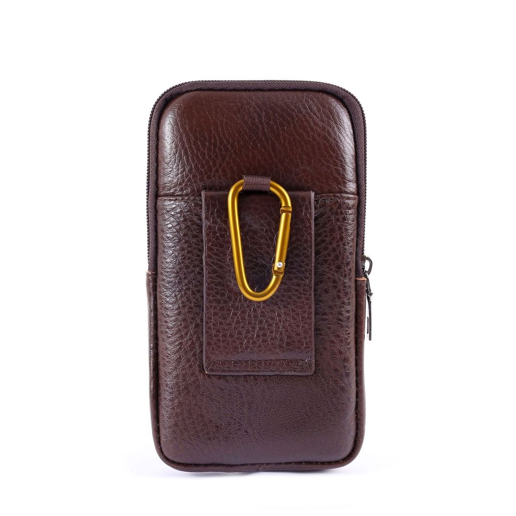 7" New Men'S Mobile Phone Waist Bag Vertical Outdoor Genuine Leather ...