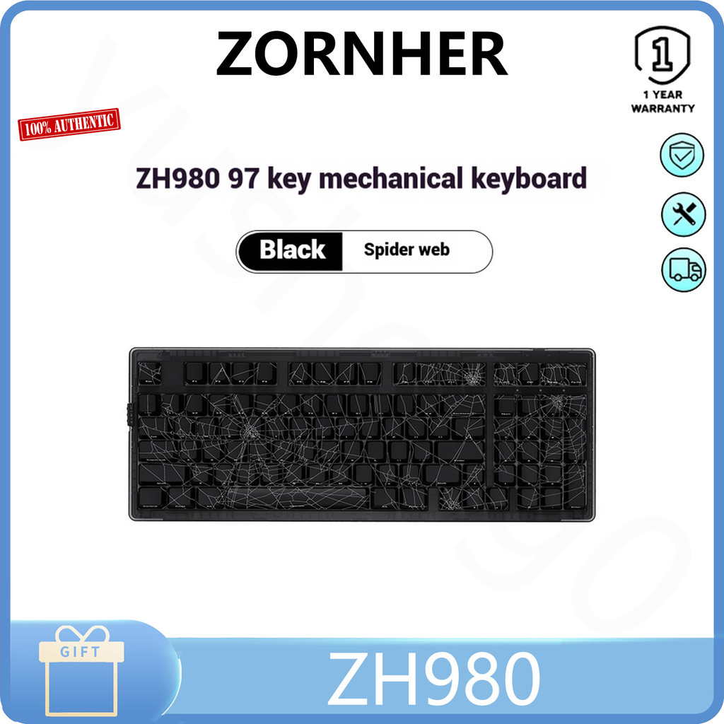 Zornher ZH980 Spider web Wireless three mode mechanical keyboard ...