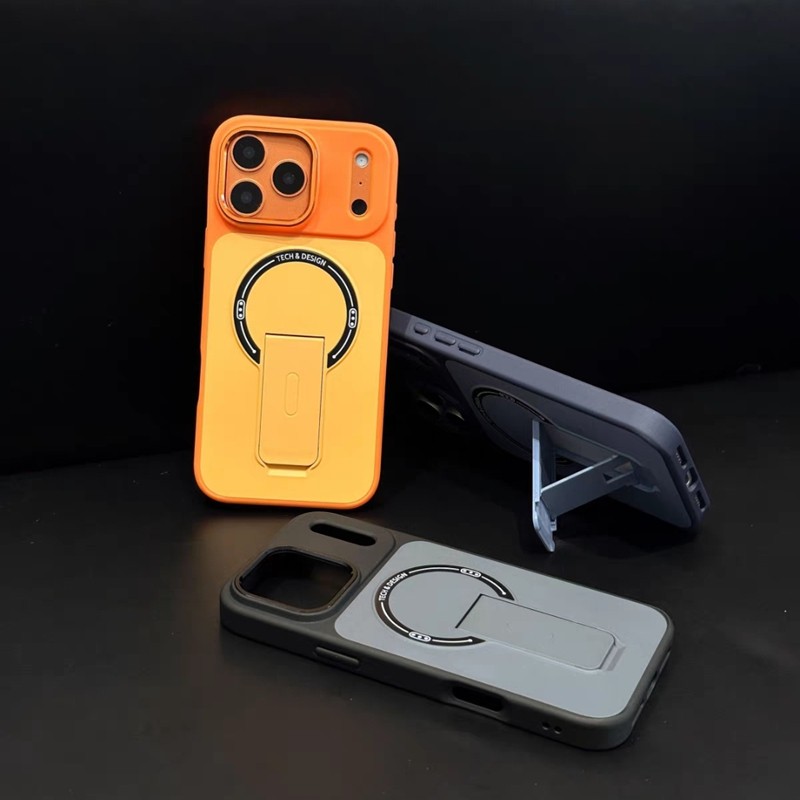 High end business color blocking bracket case for iPhone 17 16 15 14 13 ...