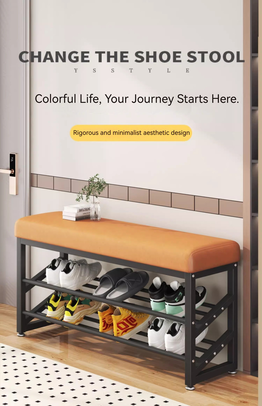 Shoe Rack Stool Modern Storage Shoe Stool Cabinet Shoe Stool Changing ...