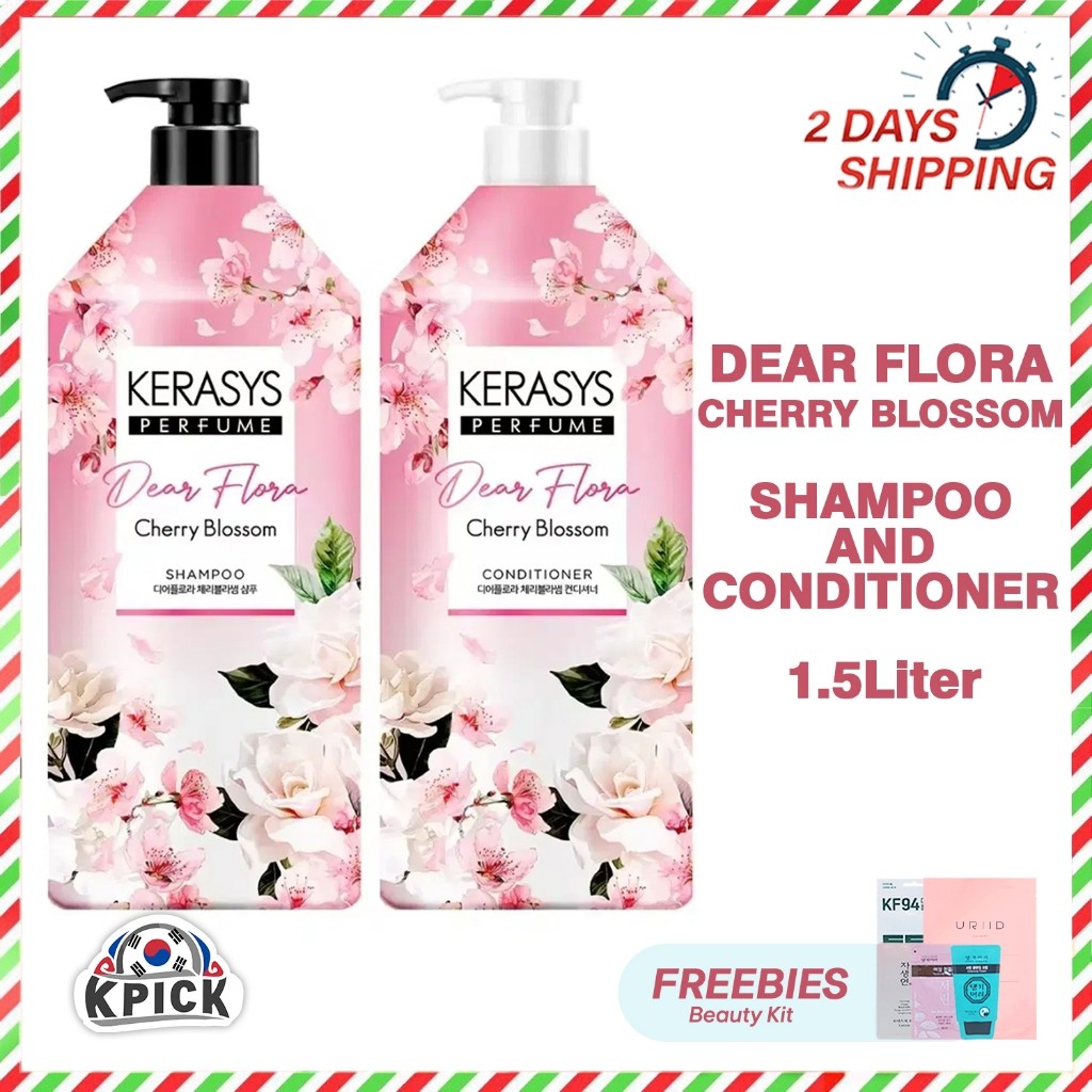 Kerasys Perfume Dear Flora Cherry Blossom Shampoo & Conditioner (1.5L ...