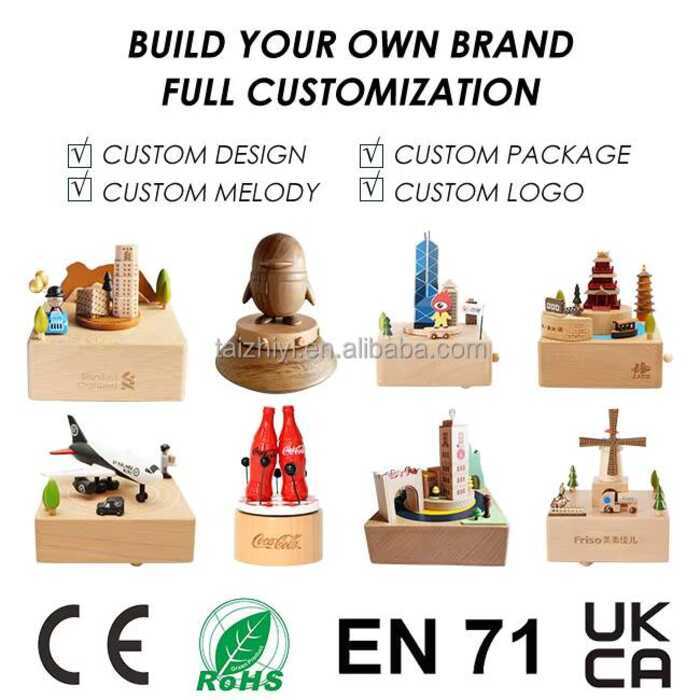 Wholesale Clockwork Dome Church Features Playing Wooden Music Box for ...