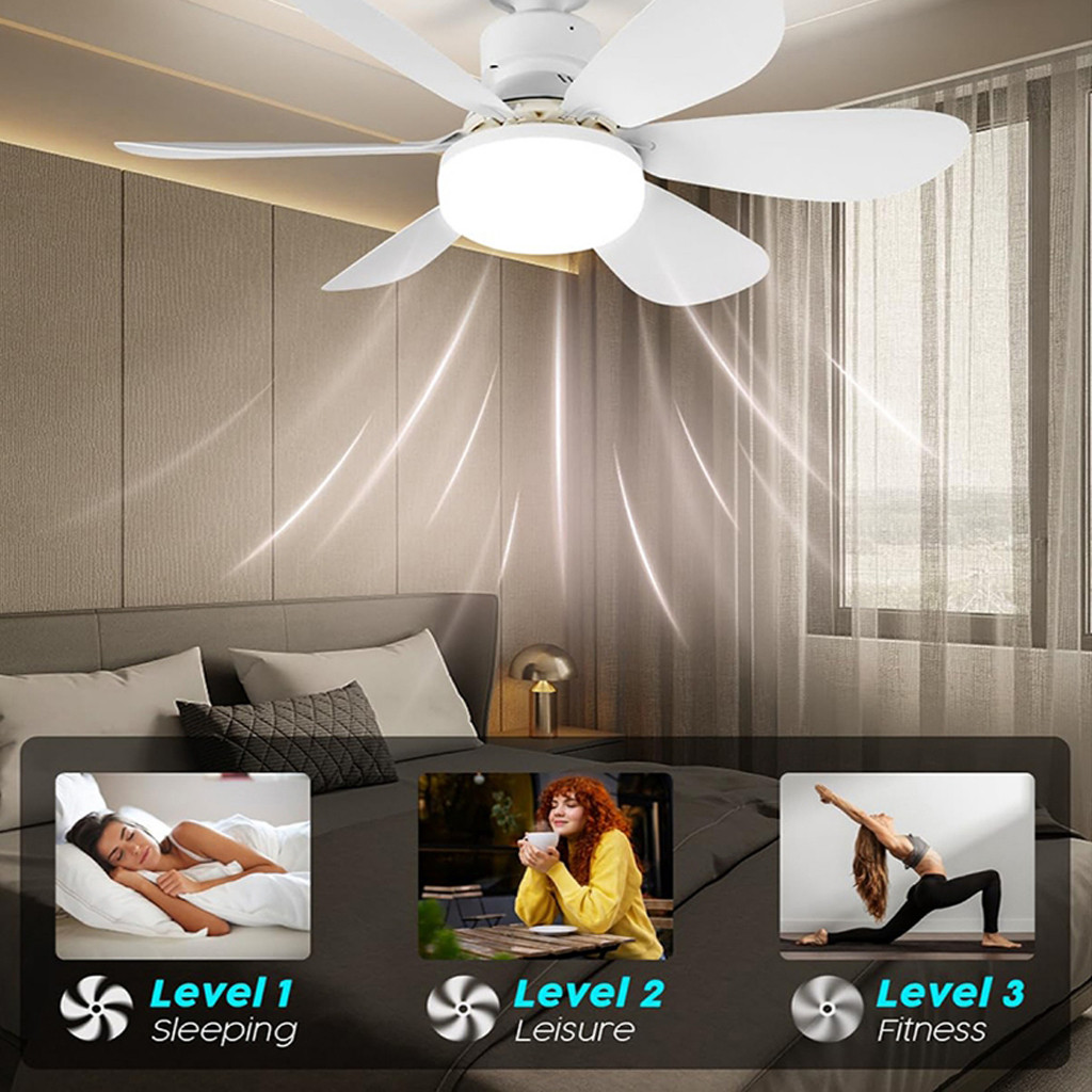 Fandis Quiet Ceiling Fan With LED Light With Remote Control 5 Blades ...