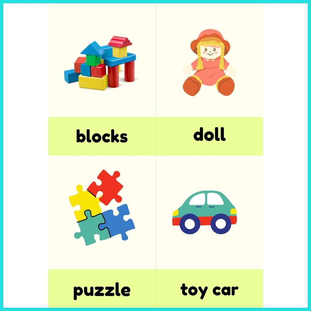 Common object first words vocabulary flashcards laminated | Shopee ...