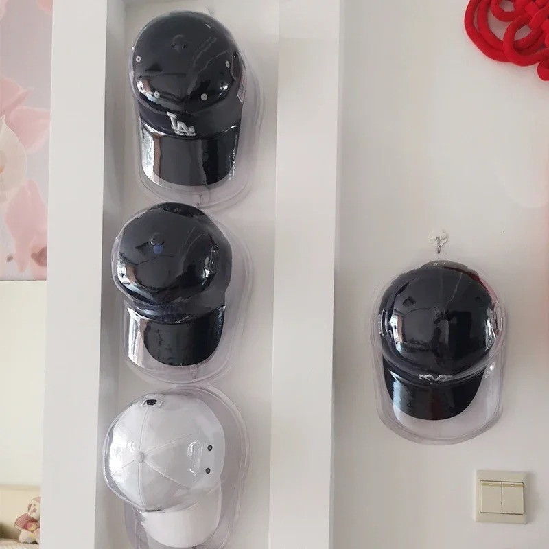 5pcs Cap Case Flat Curve Hats Plastic Transparent Cover Dust-proof Cap ...