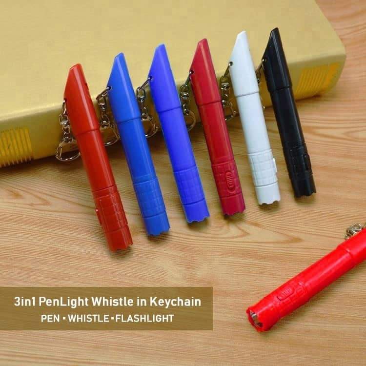 3in1 Emergency Ball pen with LED Flashlight & Whistle Key-chain ...