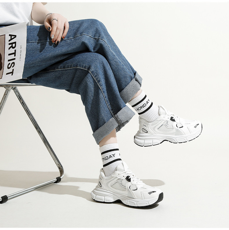 [Buy 1 Take 1] YOTO Korean White Shoes For Women Chunky Casual Sneakers ...