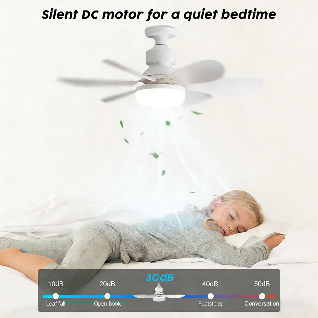 Fandis Quiet Ceiling Fan With LED Light With Remote Control 5 Blades ...
