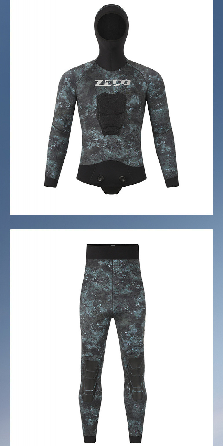 3.5mm professional fish hunting suit Camouflage Diving Suit Split Set ...