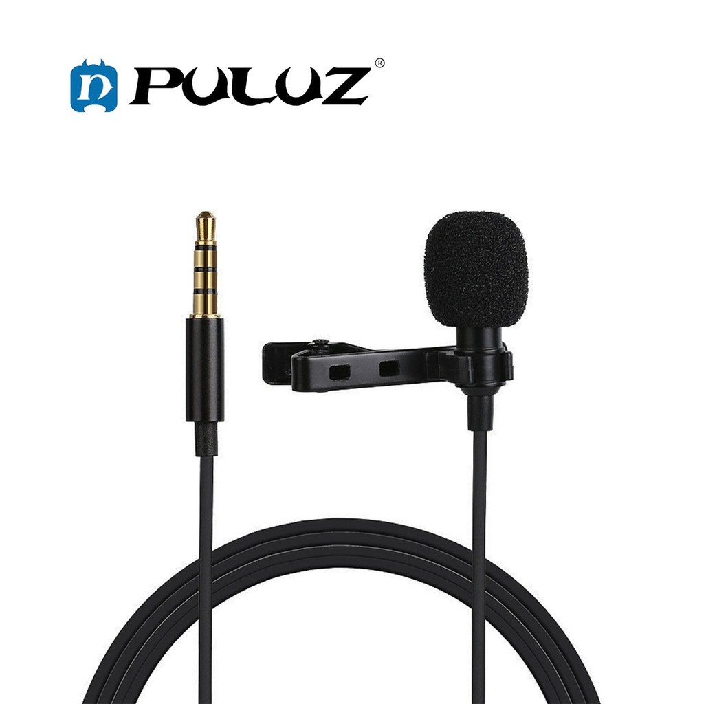 PULUZ 3.5mm Lavalier 1.5M Wired Condenser Recording Microphone Live ...
