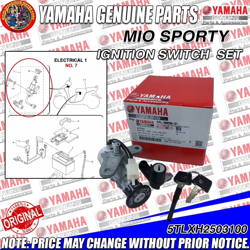 MIO SPORTY IGNITION SWITCH SET (YGP) (GENUINE: 5TLXH2503100) | Shopee ...