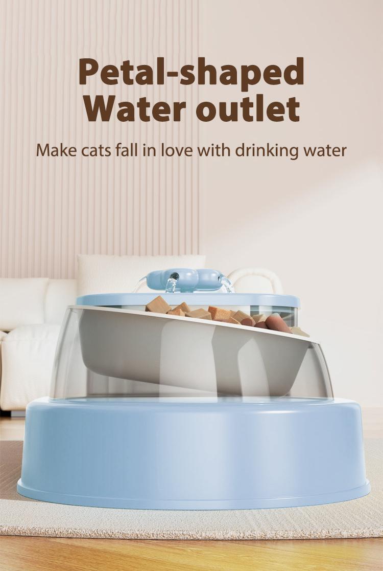 2 in 1 Automatic Pet Water Fountain Food Feeder Dog Cat Water Dispenser ...