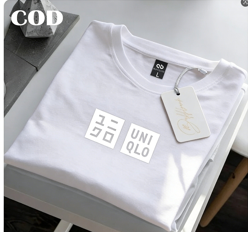 Classic Uniqlo PUTIH Belik premium text white short sleeved men's and ...