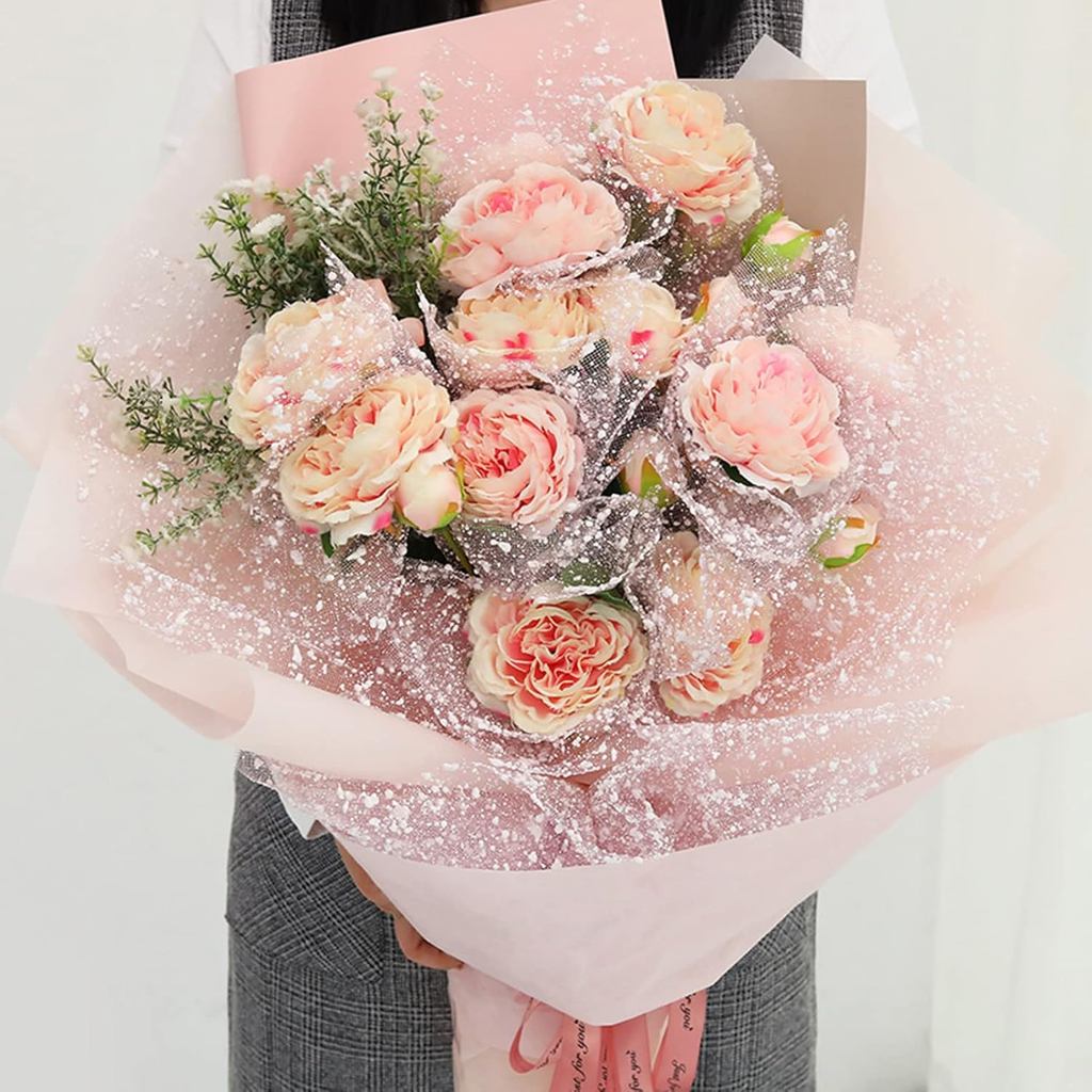 Snow Dot Gauze Bouquet Packaging Material 50cm x 4yds High-Quality Snow ...