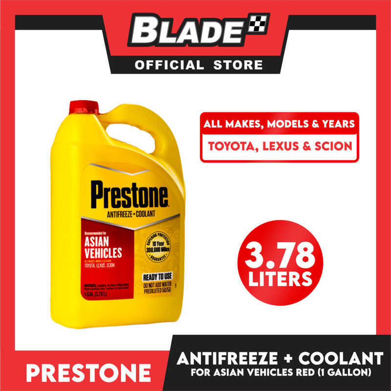 Prestone 50/50 Prediluted Antifreeze/Coolant Red 1 Gallon With ...