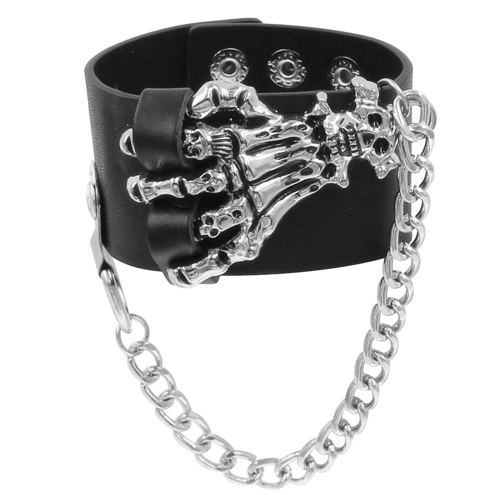 [Gorgeousxx] Cool Gothic PU Leather Studded Bracelet for Men Women ...