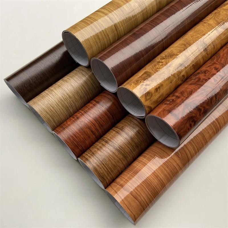 Glossy Wood Grain Vinyl Film 30cm x 100cm 200cm Car Interior Sticker ...
