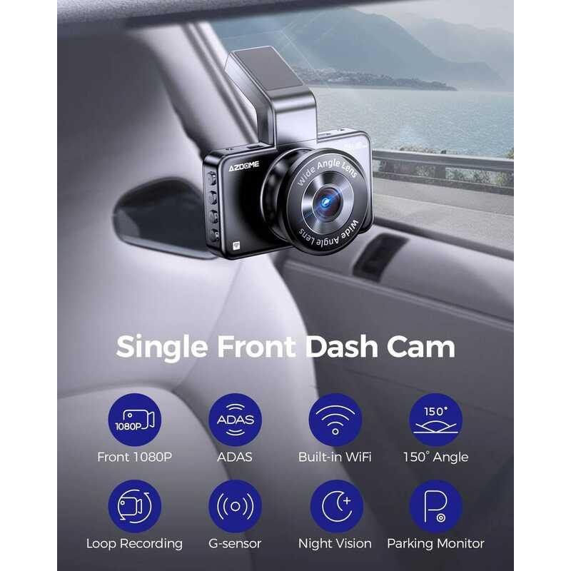 Cam AZDOME Dash M17 1080P Front Cam Built-In ADAS GPS Car Camera 24H ...