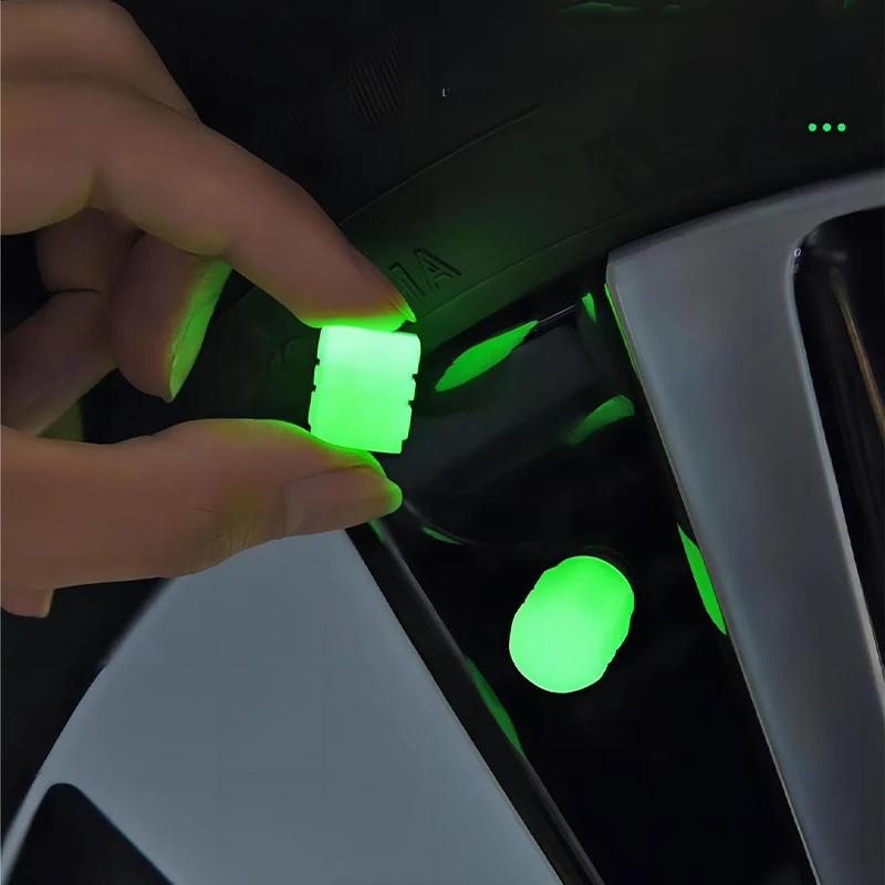 2 PCS Luminous Valve Motorcycle Bike Car Wheel Tyre Cap Bike Hub Cap ...