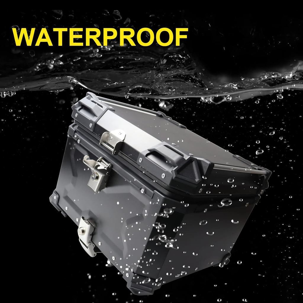 NEW 45/55/65L Motorcycle Alloy Top Box Compartment Storage Box with ...