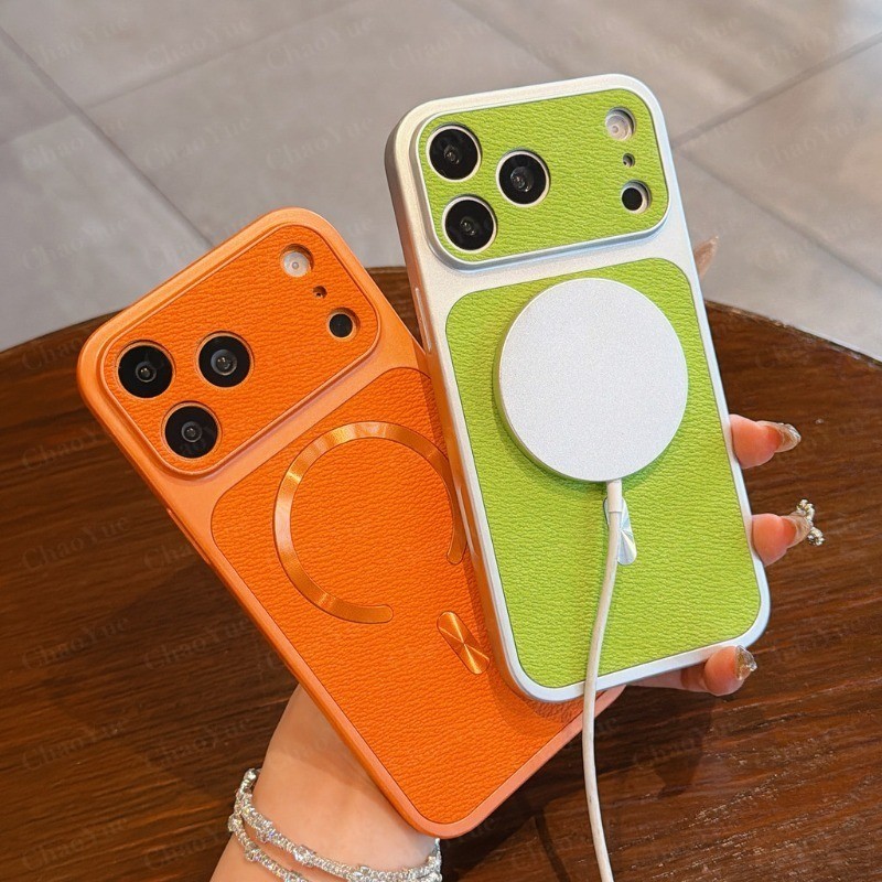 Lychee Patterned Magnetic Wireless Charging Phone Case Suitable ...