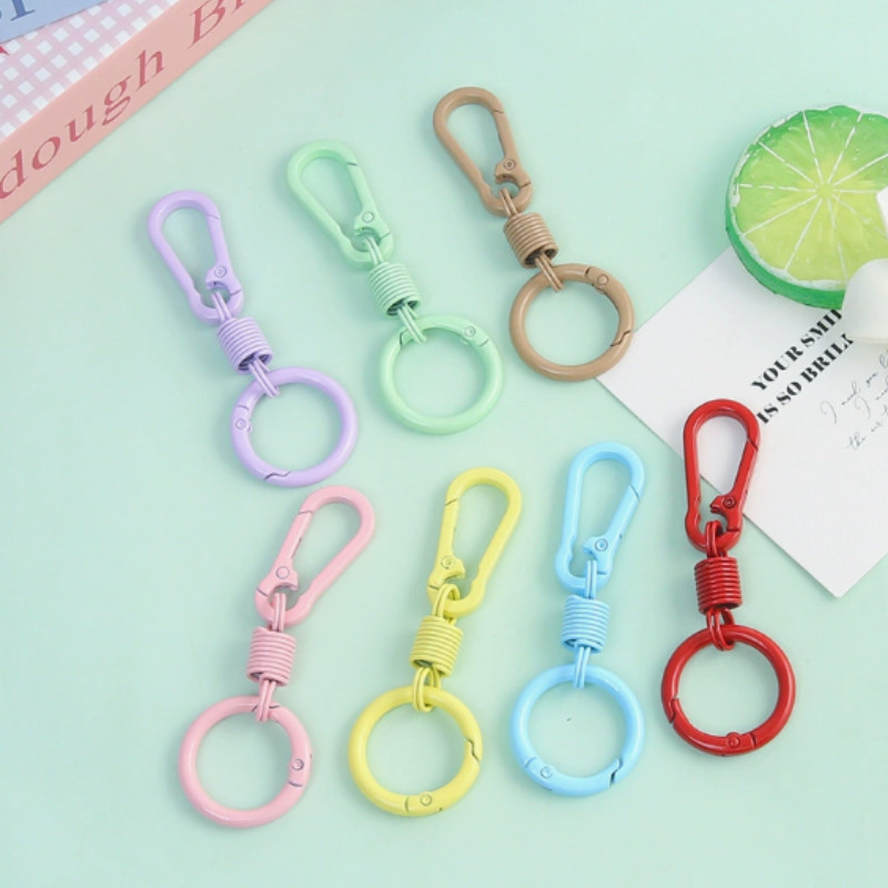 10PCS Assorted Color Spring Hook Key Ring DIY Jewelry Making Supplies ...