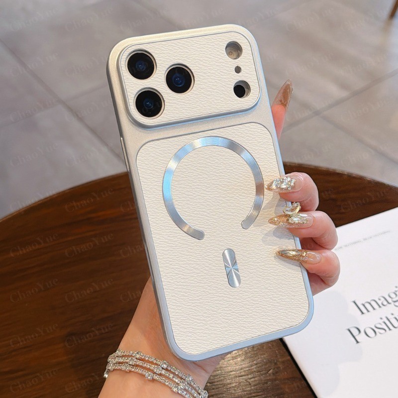 Lychee Patterned Magnetic Wireless Charging Phone Case Suitable ...