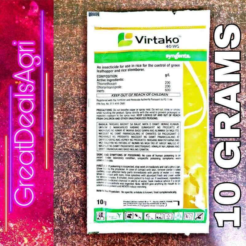 VIRTAKO 40 WG (10 Grams) NAKA PACK THIAMETHOXAM + CHLORANTRANILIPROLE ...
