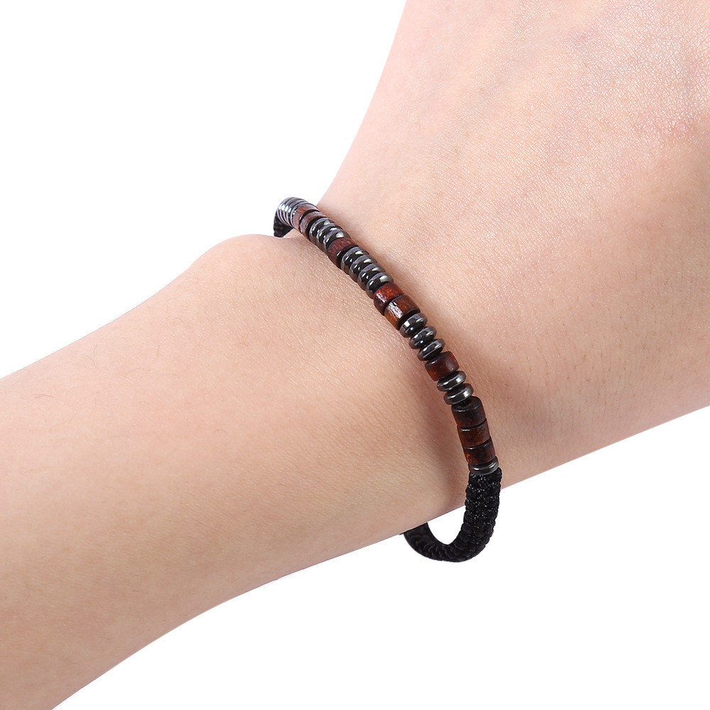 Handmade Jewelry Black Couple Bracelet Adjustable Braided Bracelet For ...