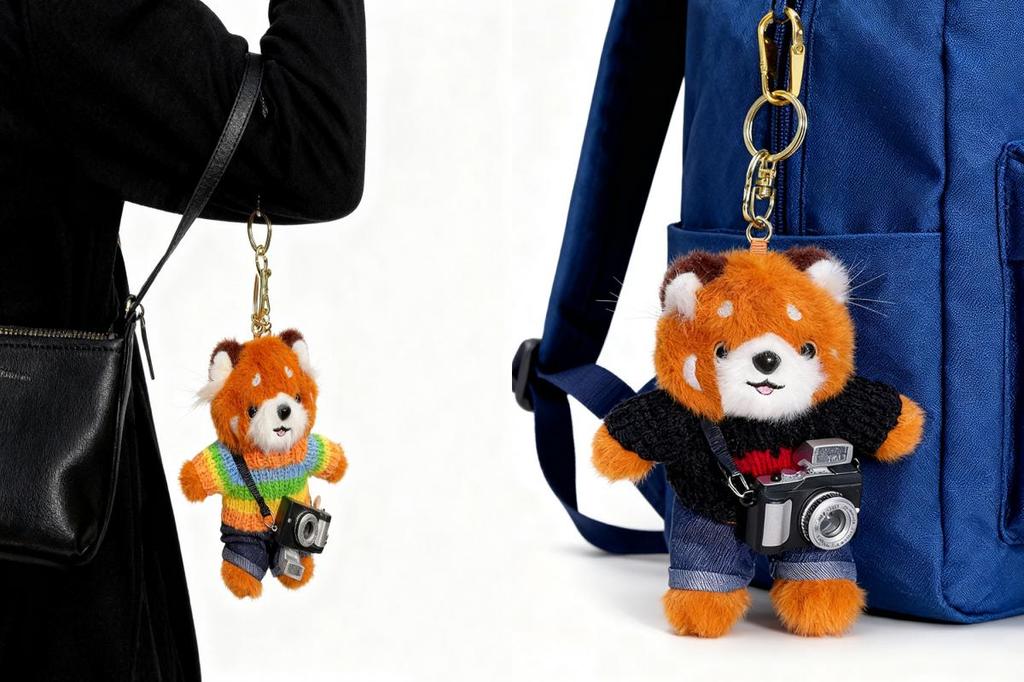 KA* Plush Charm Keychain Cute Animal Plush Keychain Cute Red Panda ...